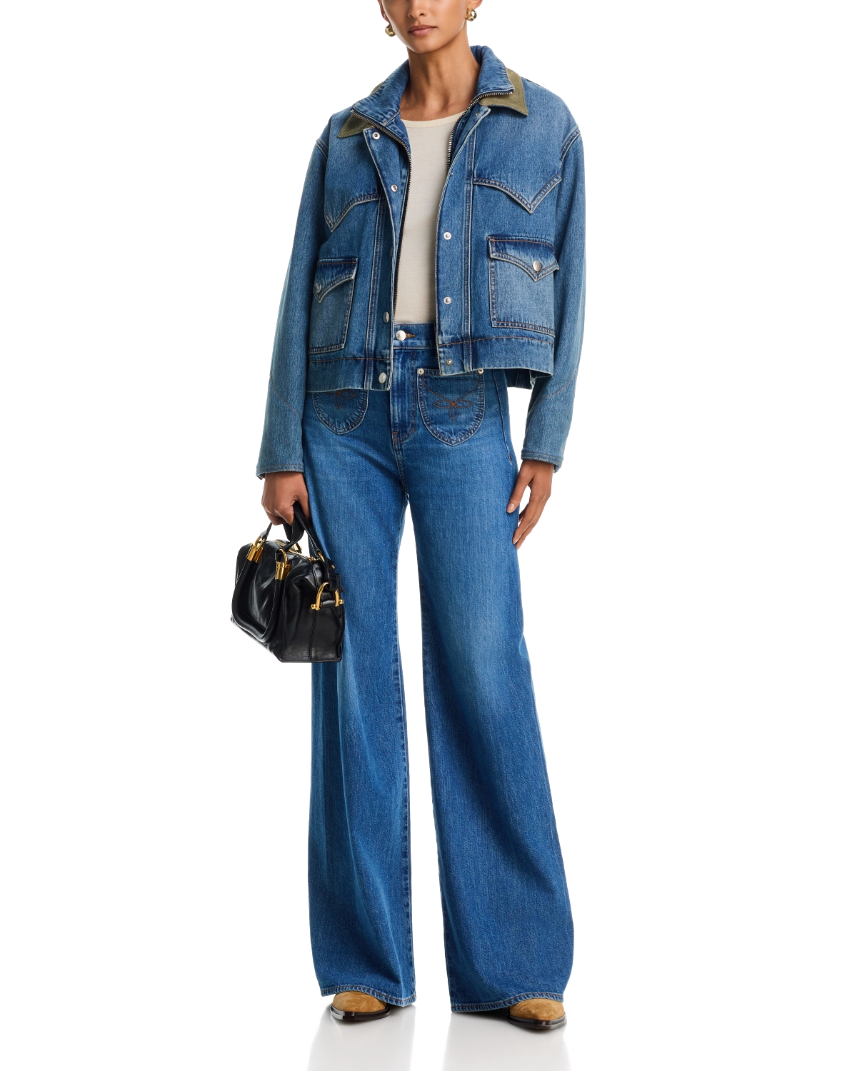VERONICA BEARD Veronica Beard Wegner Double Collar Denim Jacket